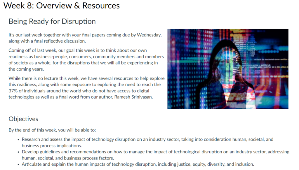 Elearning @ Champlain College Online Weekly Overview & Objectives ...
